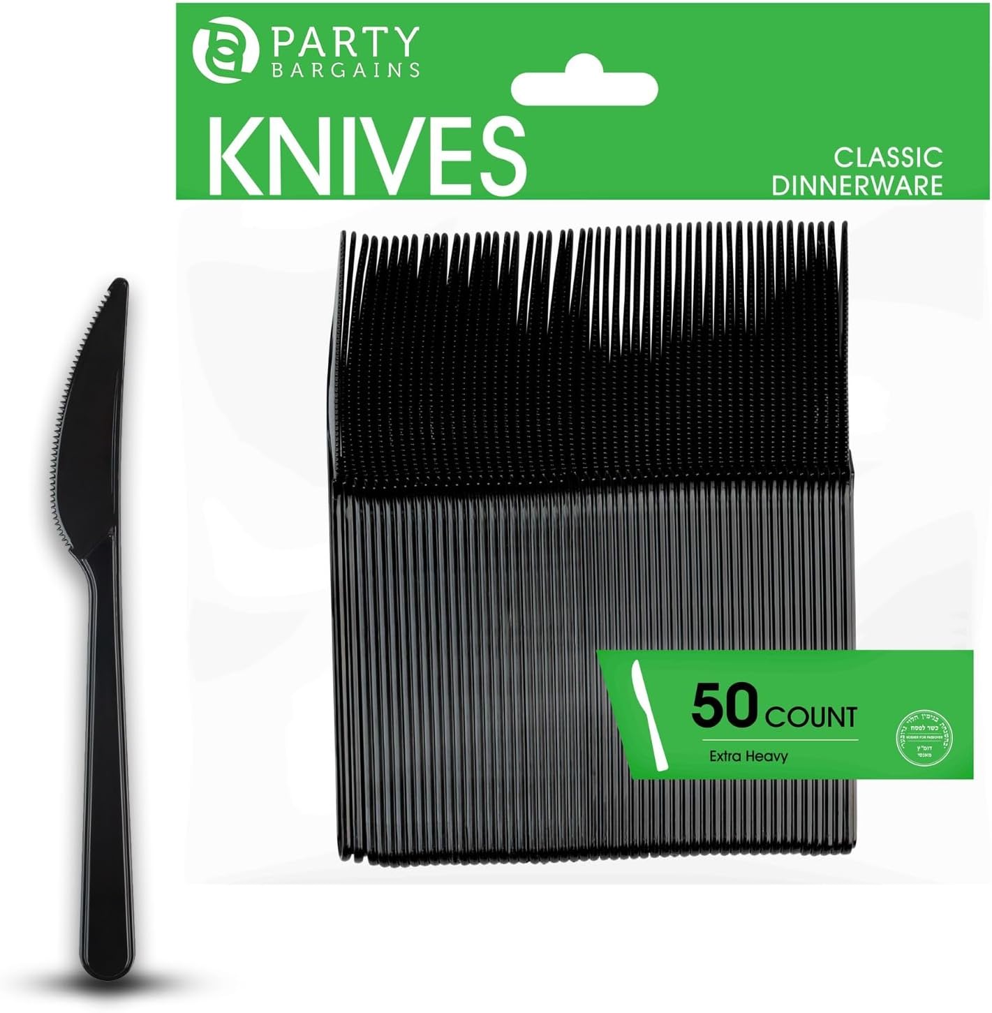Amazon.com: PARTY BARGAINS Disposable Plastic Knives, Black, 50 Count ...