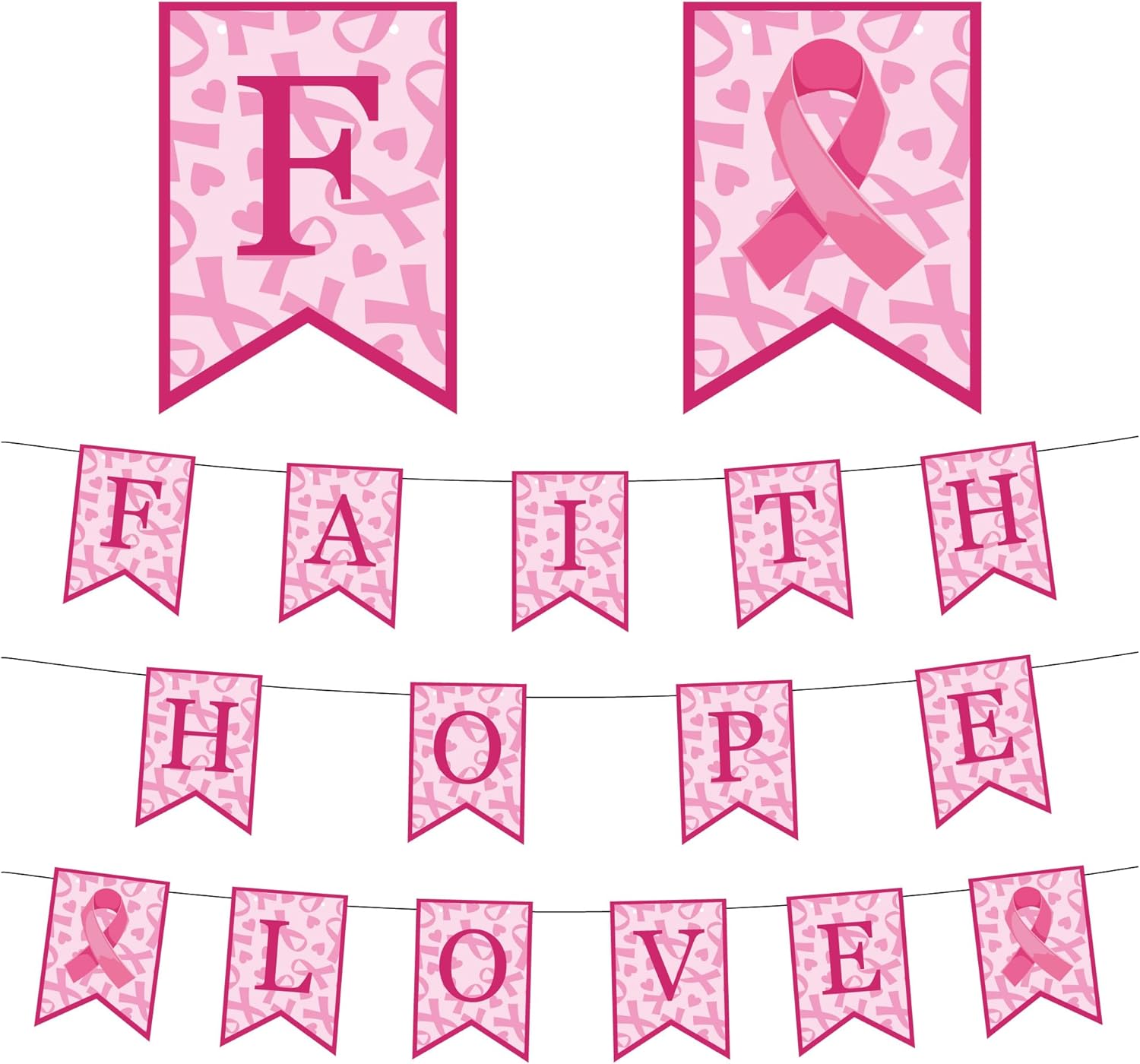 Amazon.com: Breast Cancer Awareness Decorations Breast Cancer Banner ...
