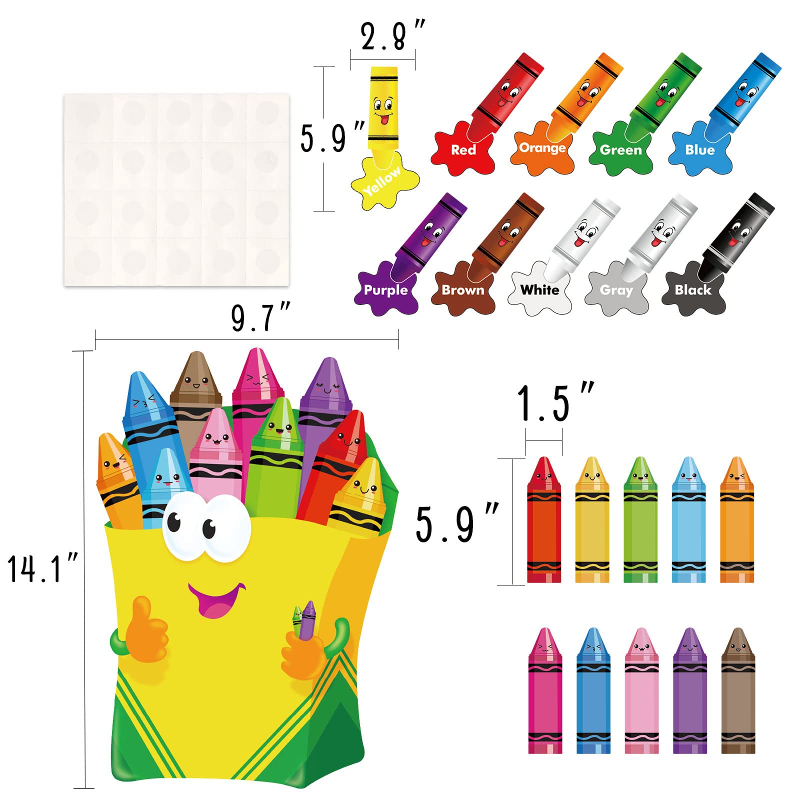 Classroom Decor Crayon Cut-Outs Crayon Back To School Name Tag ...