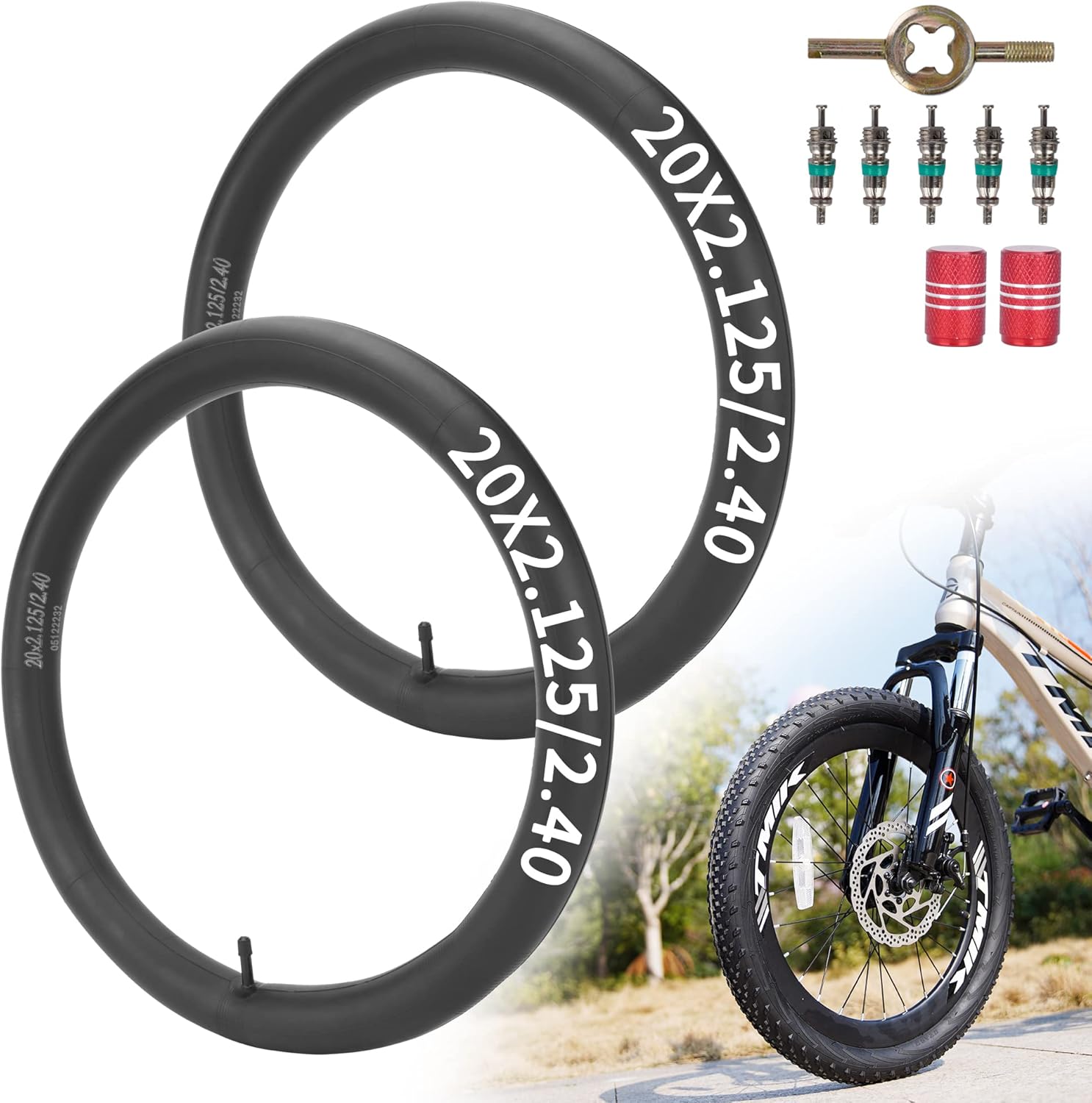 Amazon.com : RUTU 20 Inch Bike Tubes,20x2.125/2.40 Inner Tube with 32mm Schrader Valve and ...