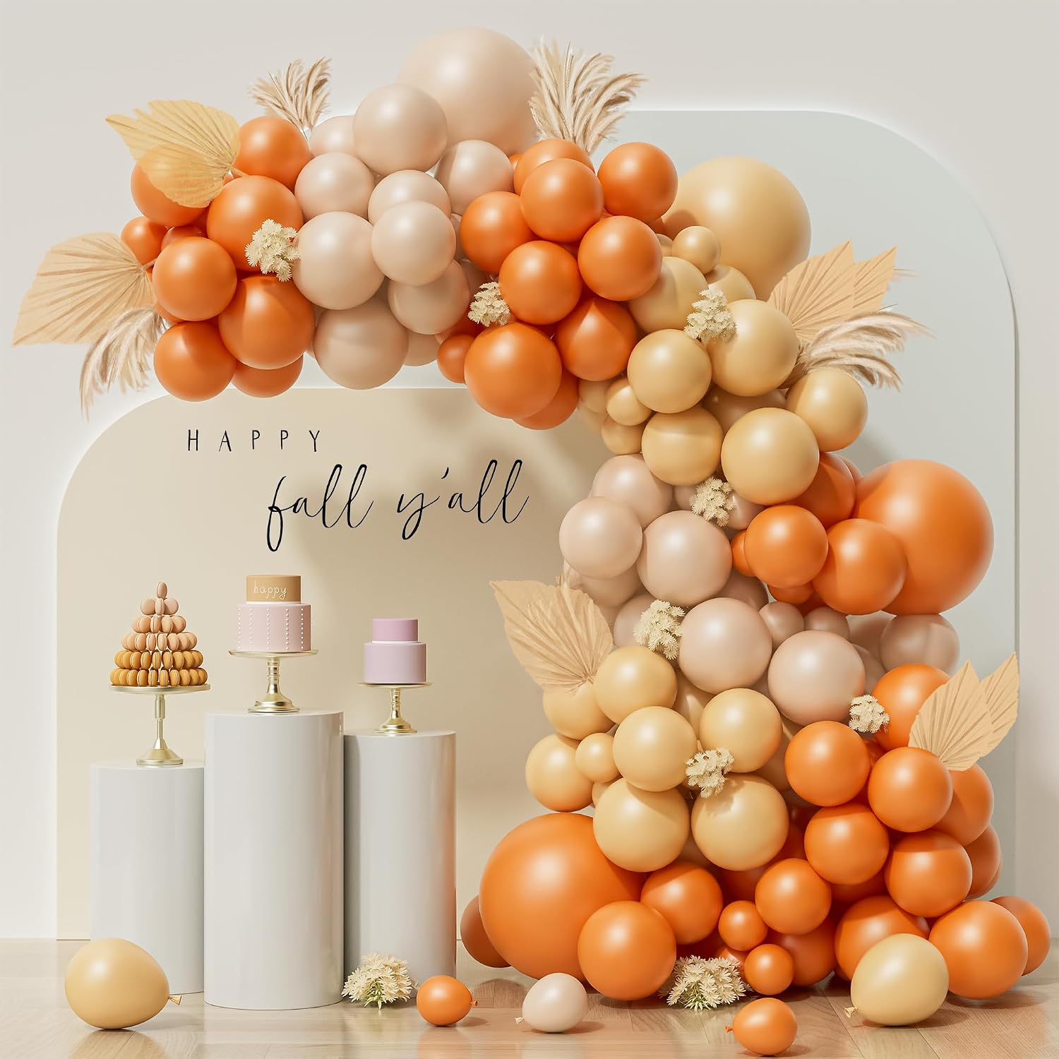 Amazon.com: YJDFWAUT 138pcs Orange Balloon Garland Arch Kit, Burnt ...