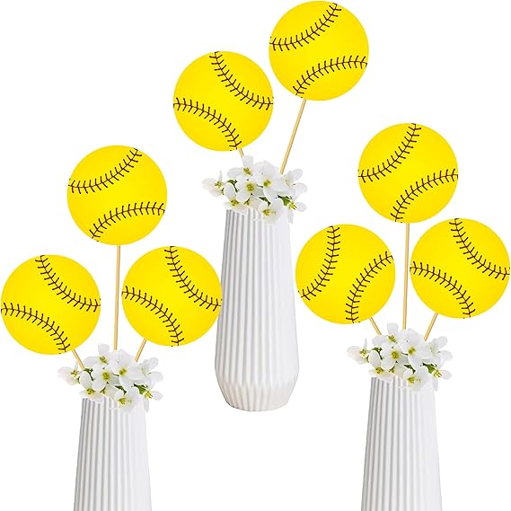 Amazon.com: 16pcs Softball Centerpiece Sticks Softball Party Decoration ...