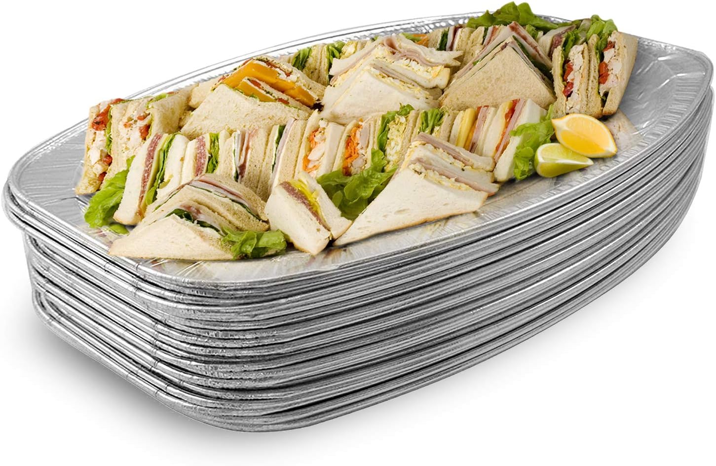 MATANA - 20 Reusable Large Aluminium Foil Platter Serving Party Trays ...