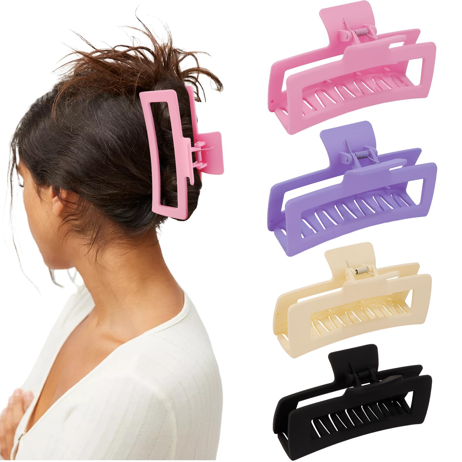 Amazon.com: Canitor 4 Pcs XXL Giant Hair Clips for Thick Hair - 5 inch ...