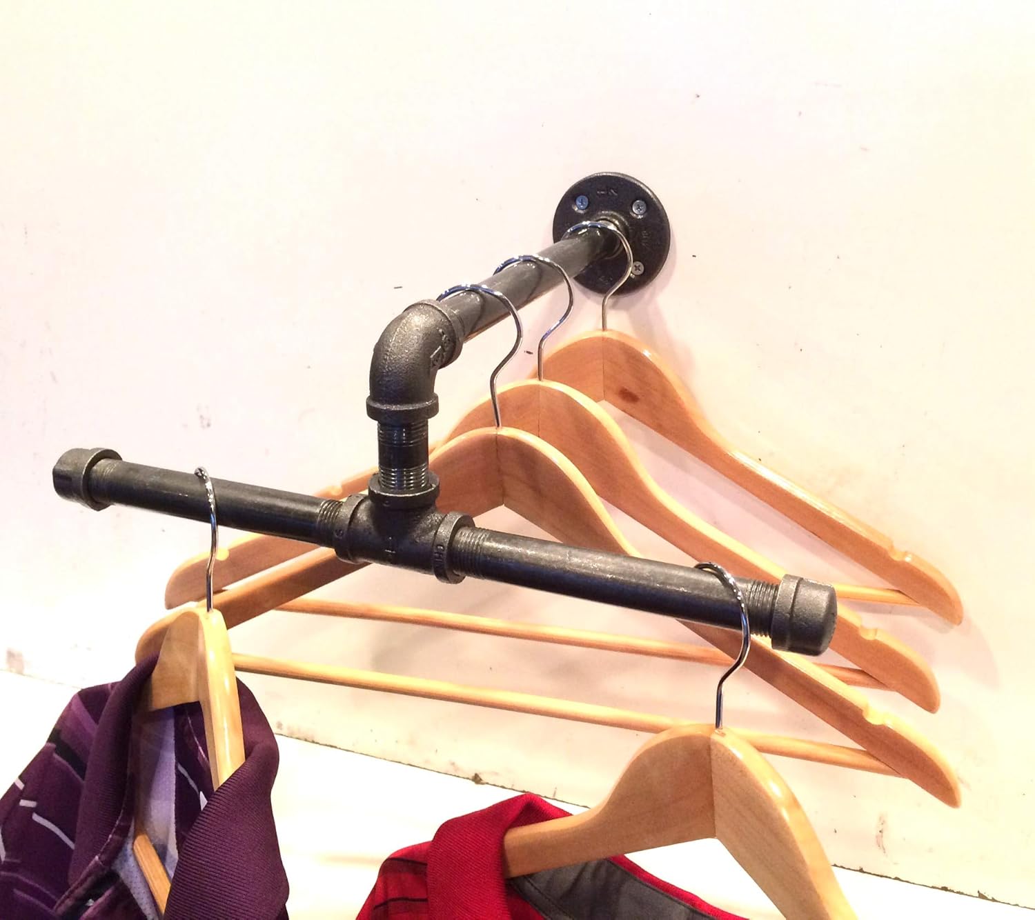 Amazon.com: 12" Urban Industrial Pipe Wall Rack - Clothing Rack, Closet ...