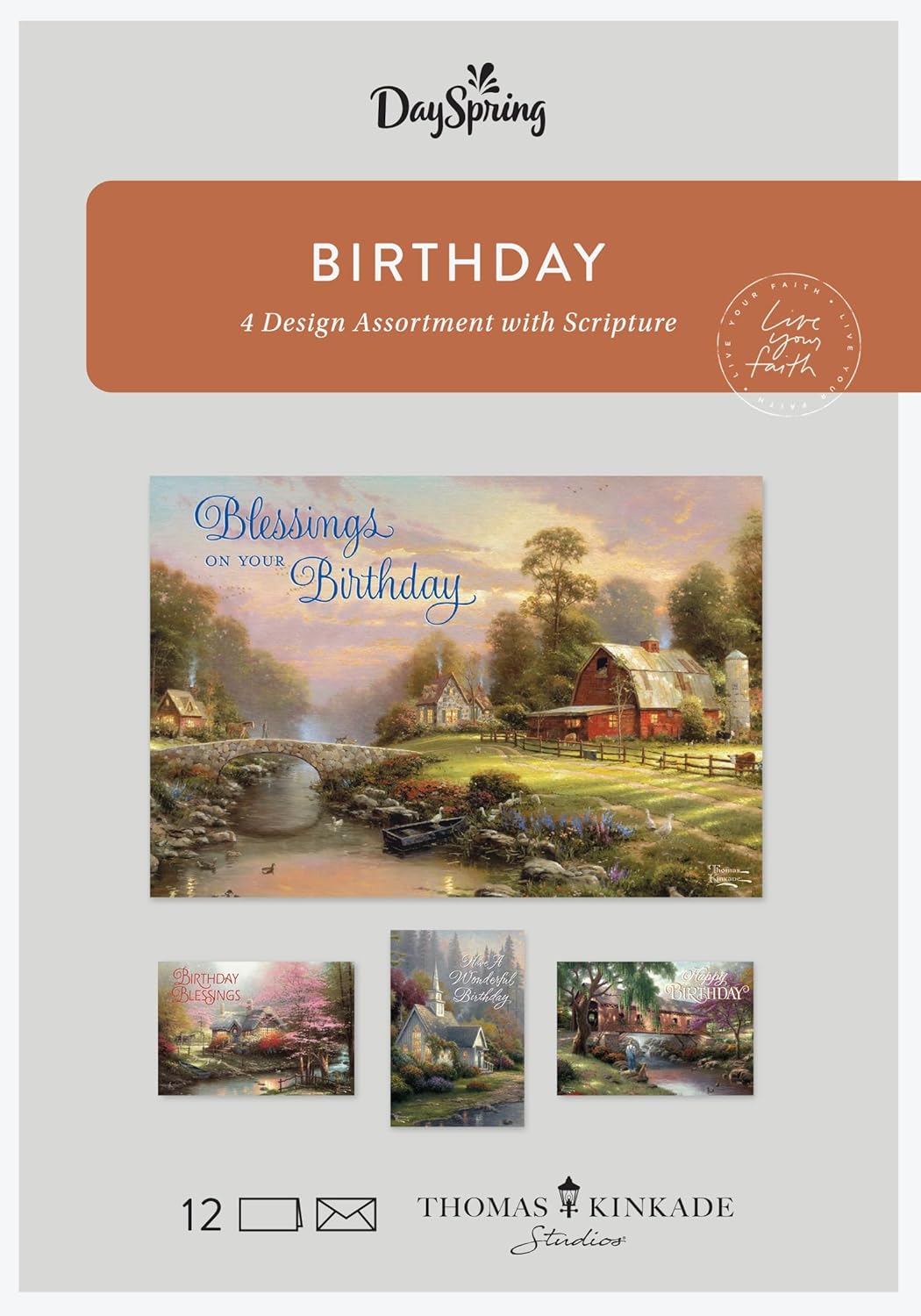 DaySpring Birthday - Inspirational Boxed Cards - Thomas Kinkade - 70107 ...