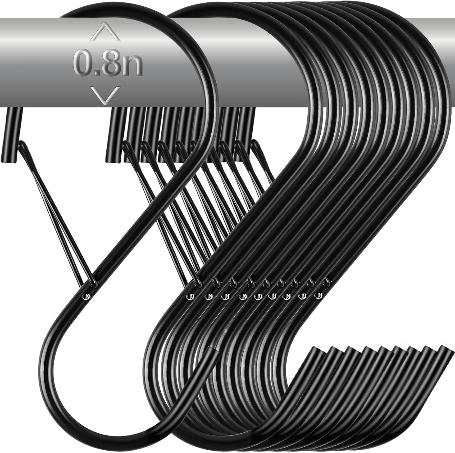 Amazon.com: 12 Pack Large S Hooks for Hanging Plants with Safety Buckle ...