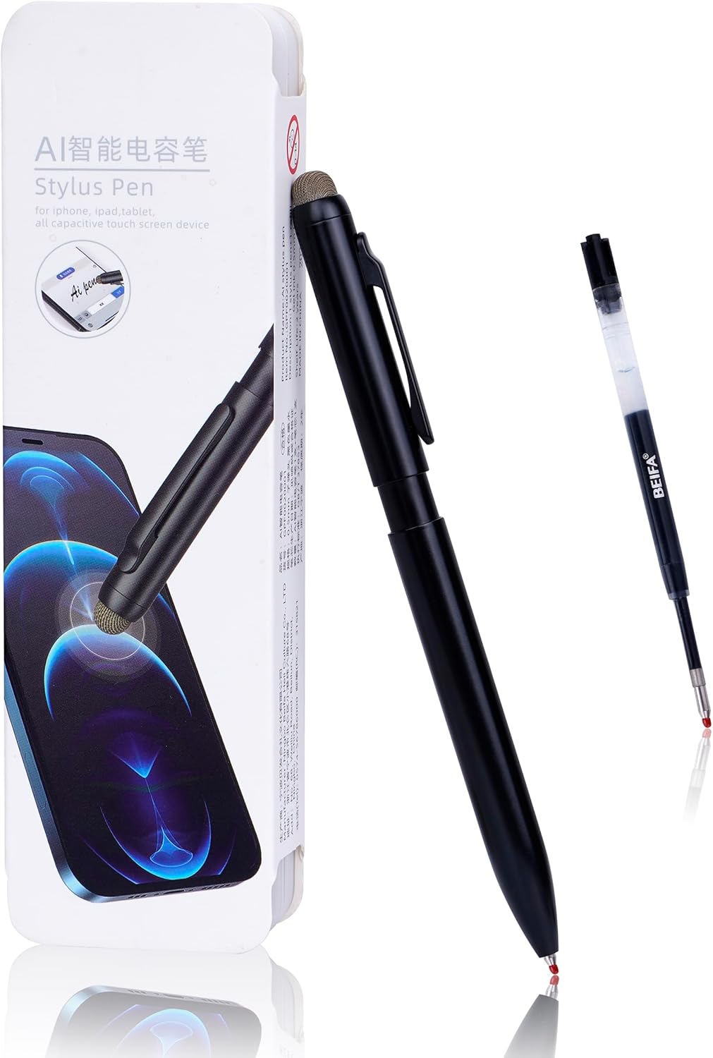 Amazon.com: Stylus Pens for Touch Screens, 2 in 1 Black Ink Pen Touch ...