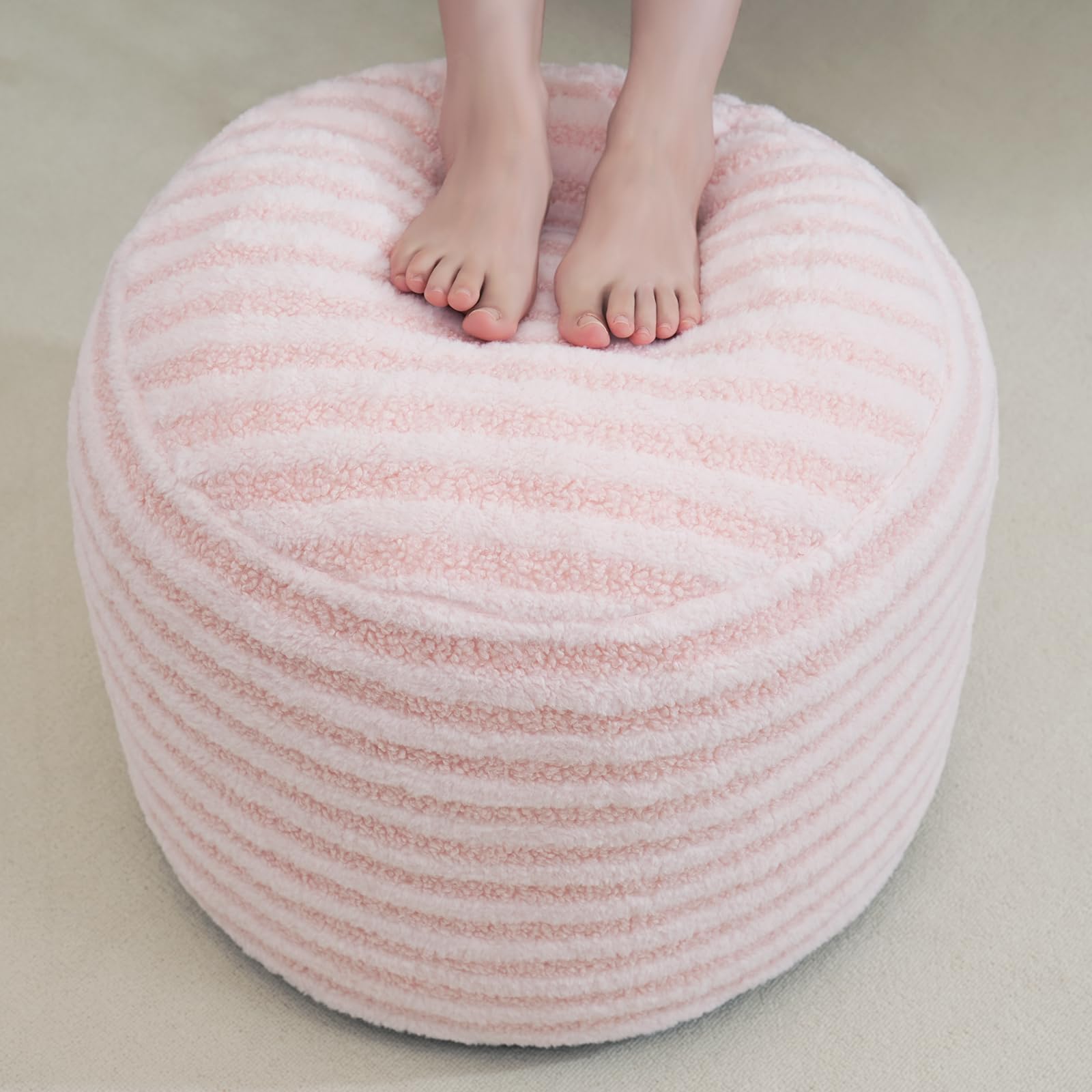 Amazon.com: Round Pouf Ottoman Stuffed Pouf Foot Rest Stool, Floor ...