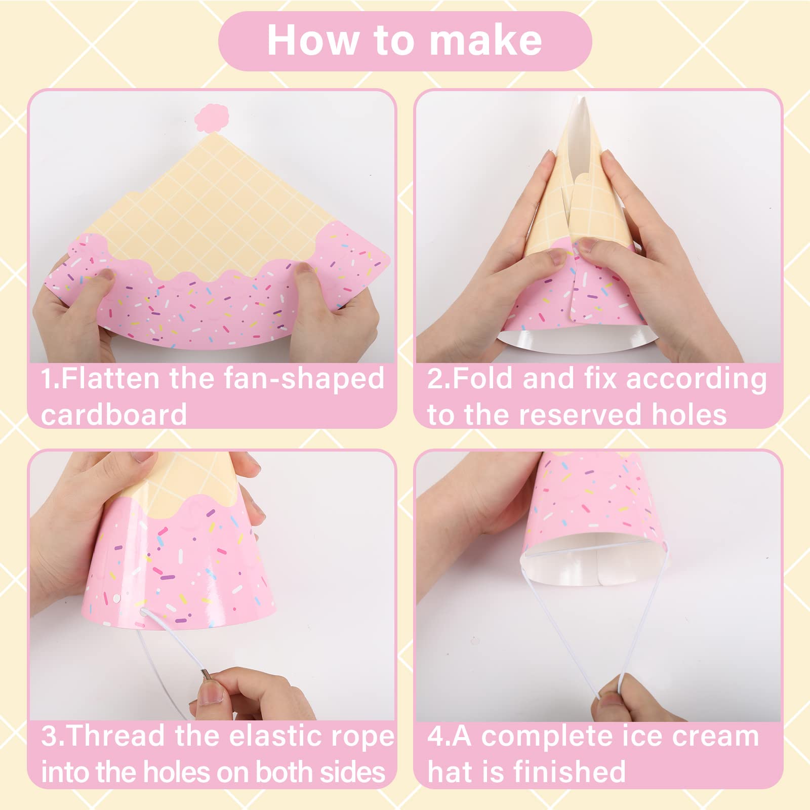 Snapklik.com : 24PCS Ice Cream Party Hats For Happy Birthday Party ...