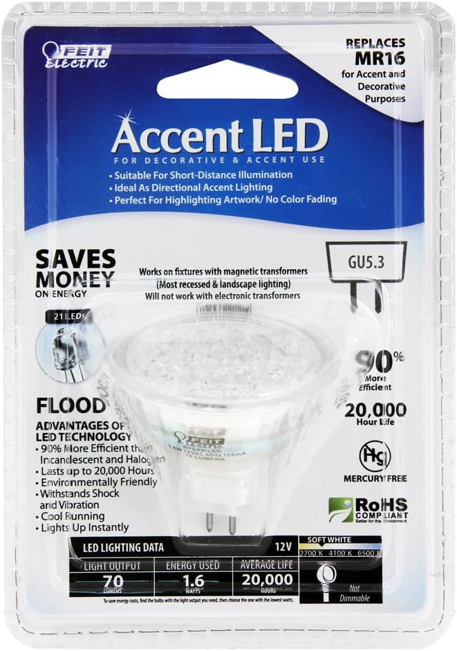 Feit Electric BPEXN/LED Accent LED MR16 Reflector - Led Household Light ...