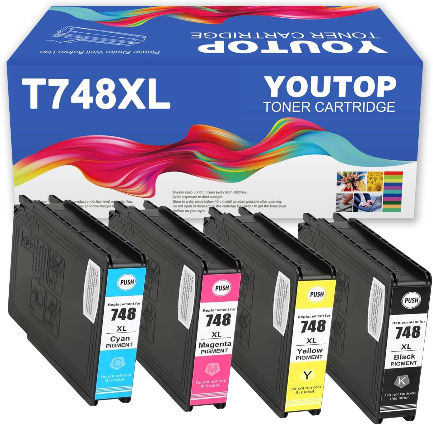 Amazon.com: YOUTOP T748XL T748 High Capacity Ink Cartridge T748XL120 ...