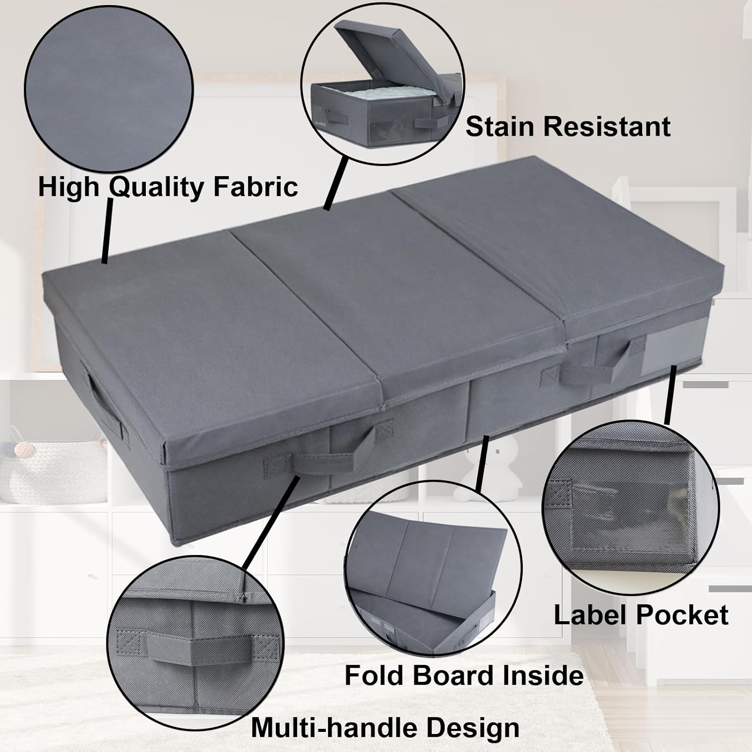 Paquete de 2 contenedores grandes de almacenamiento debajo de la cama ...