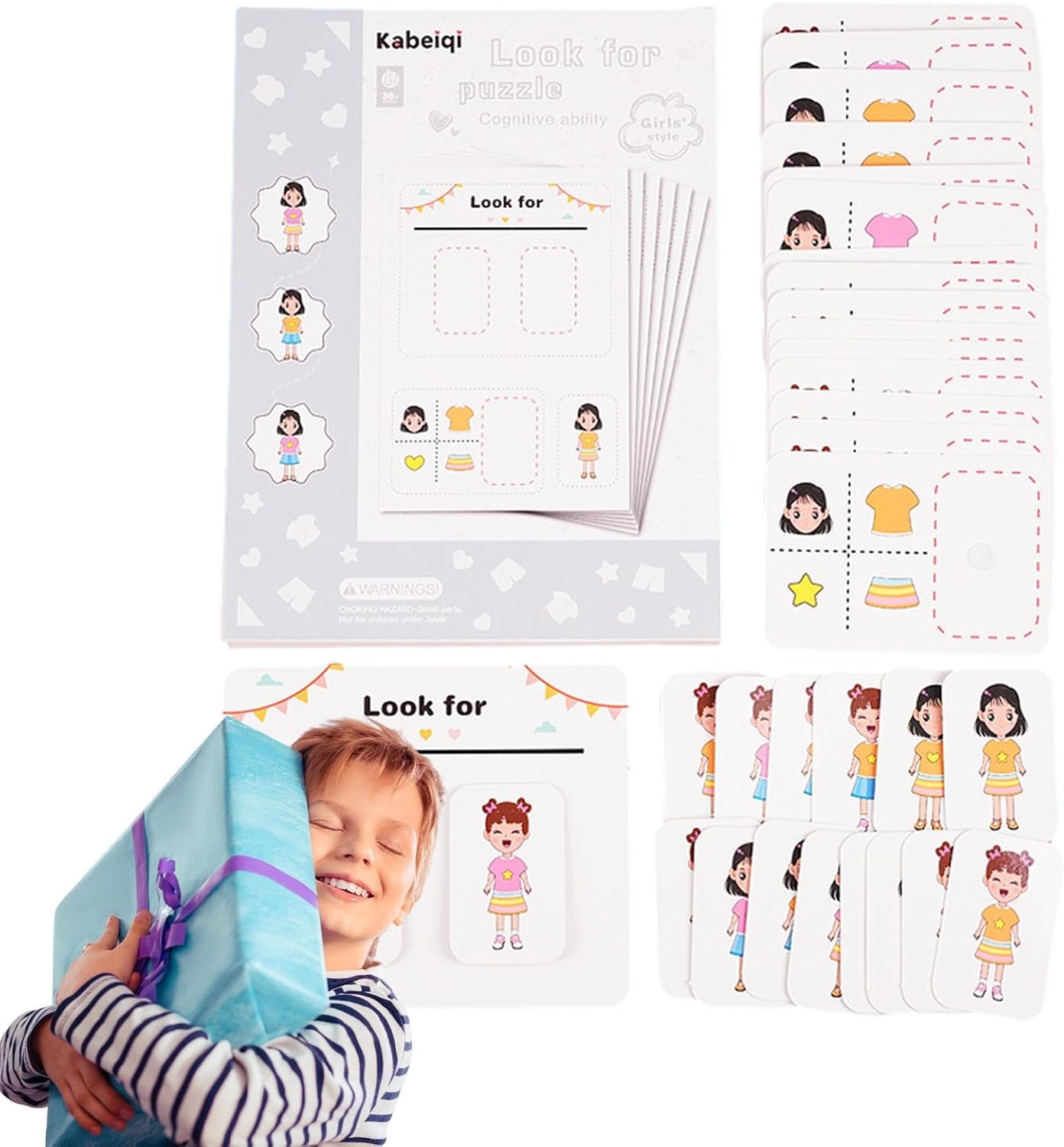 Amazon.co.jp: Matching Game Cards for Kids | Realistic Game Card Toys ...