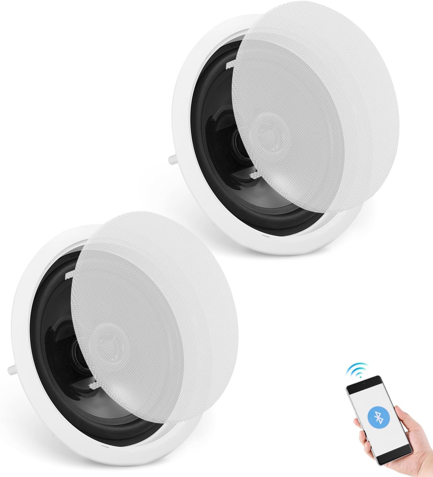 VEVOR 2 PCs 6.5'' Bluetooth in Ceiling Speakers, 150W, Flush Mount ...