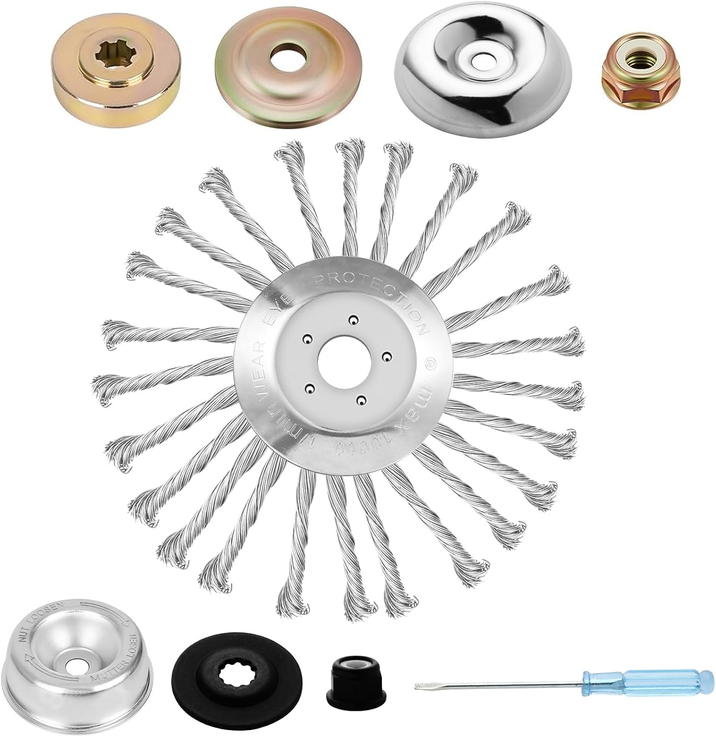 Amazon.com: 10inch Steel Wire Brush Cutter Trimmer Head, Unbreakable ...