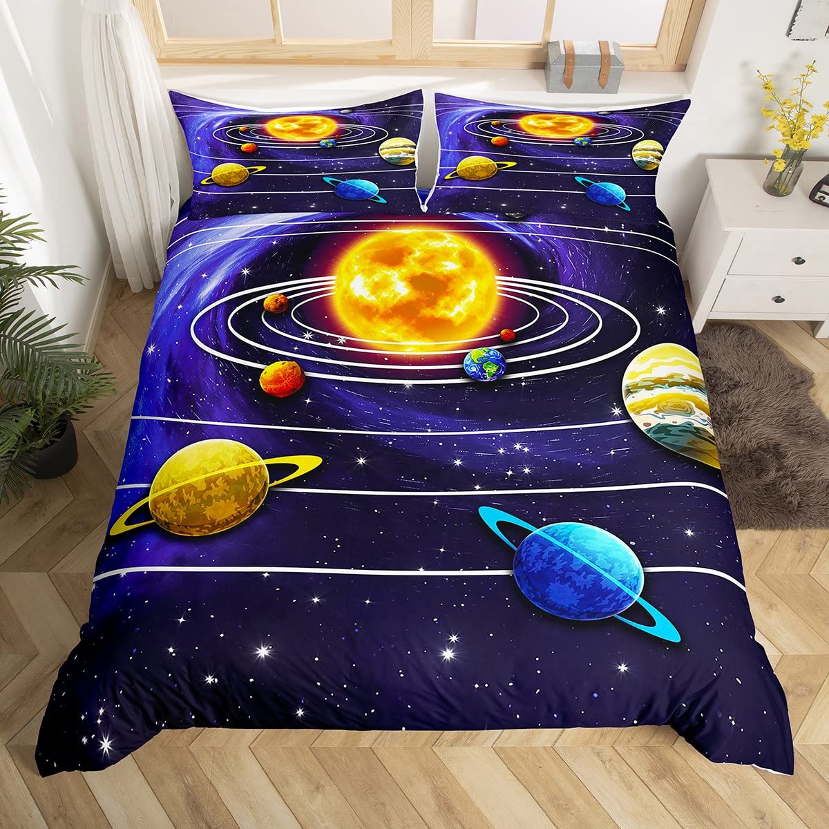 Toddler Bedding Solar System Solar System Glow Sheet Set Pottery