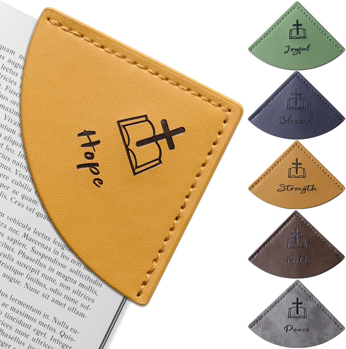 Amazon.com: 6 Pcs Leather Bookmarks for Bible, Page Corner ...