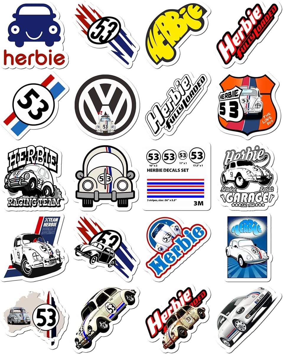 Amazon.com: Sticker Vinyl Stickers Herbie Bumper Decal Laptop Bike Car ...