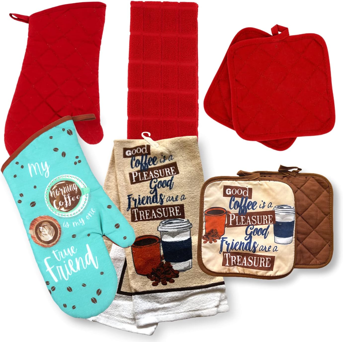Amazon.com: Home Collection Chef-Themed Kitchen Mitts, Pot Holder ...