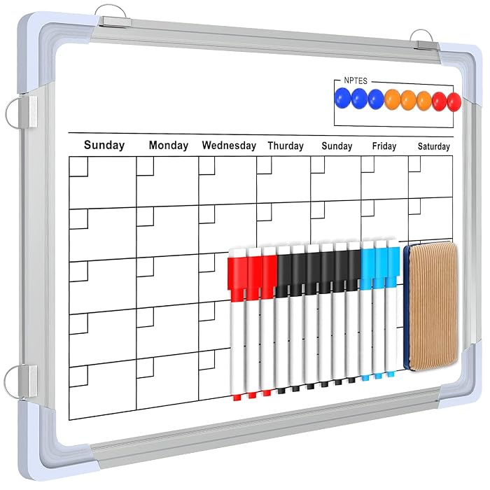 Buy Dry Erase Calendar Whiteboard, Small Magnetic Monthly White Board ...