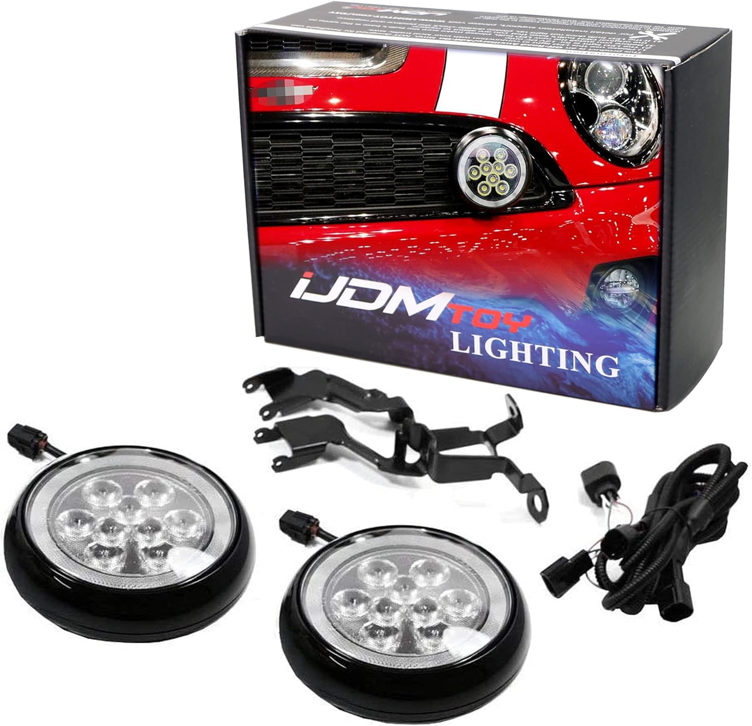 Amazon.com: iJDMTOY Black Finish LED Rally Driving Lights Compatible ...