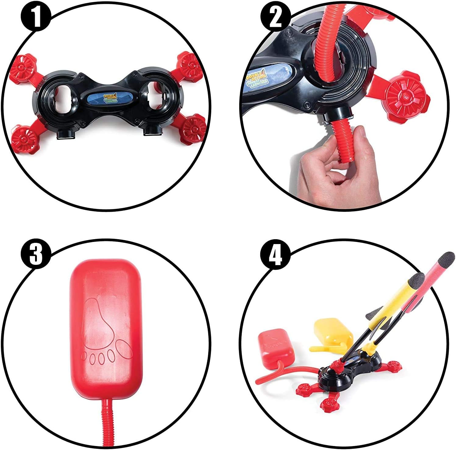 Prextex Double Air Rocket Launcher for Kids Shoots Up to 200 Feet ...