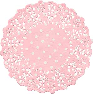 Amazon.com: 250 Pcs Pink Colored Paper Doilies with dots, 4.5 Inch ...