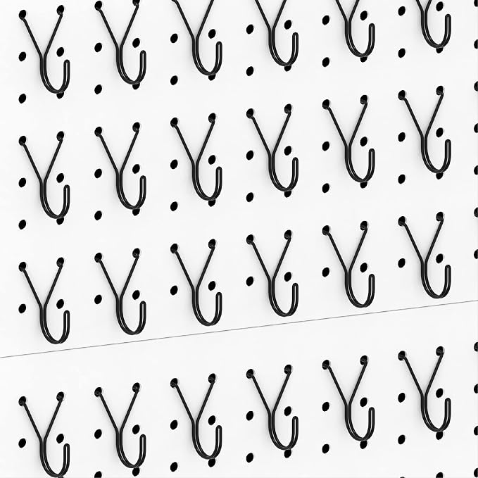Amazon.com: HUHOLE Pegboard Hooks, J-Hook, 1 Inch Black Hooks 80 Pack ...