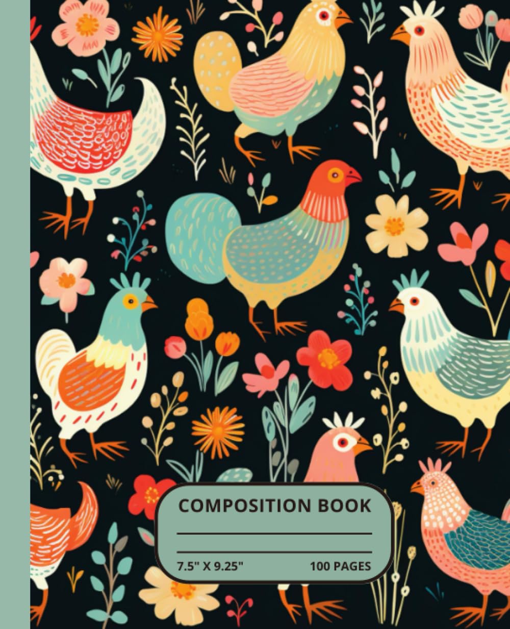 Amazon.com: Chicken Composition Notebook Wide Ruled: Vintage Chicken ...
