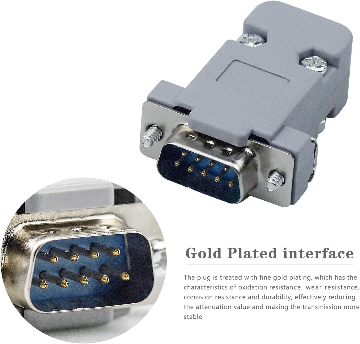 COCOCITY 20 Pcs DB9 Connector, DB9 RS232 Serial 9 Pin Adapter D-SUB ...