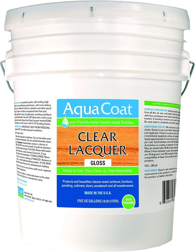Water Based Lacquer, Semi-Gloss, 5-Gallon - Amazon.com