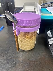 Amazon.com: Boombamo Overnight Oats Containers w.Lids and Spoons,Mason Jars for Oats,Airtight ...