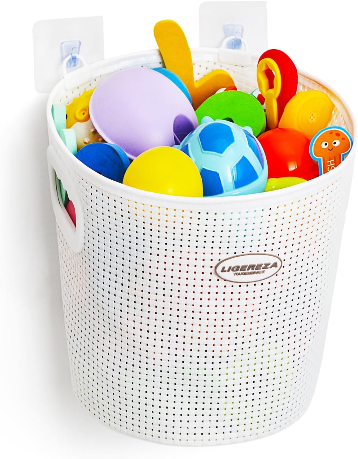 Amazon.com: LIGEREZA Bath Toy Organizer, 2x Capacity & Large Opening ...