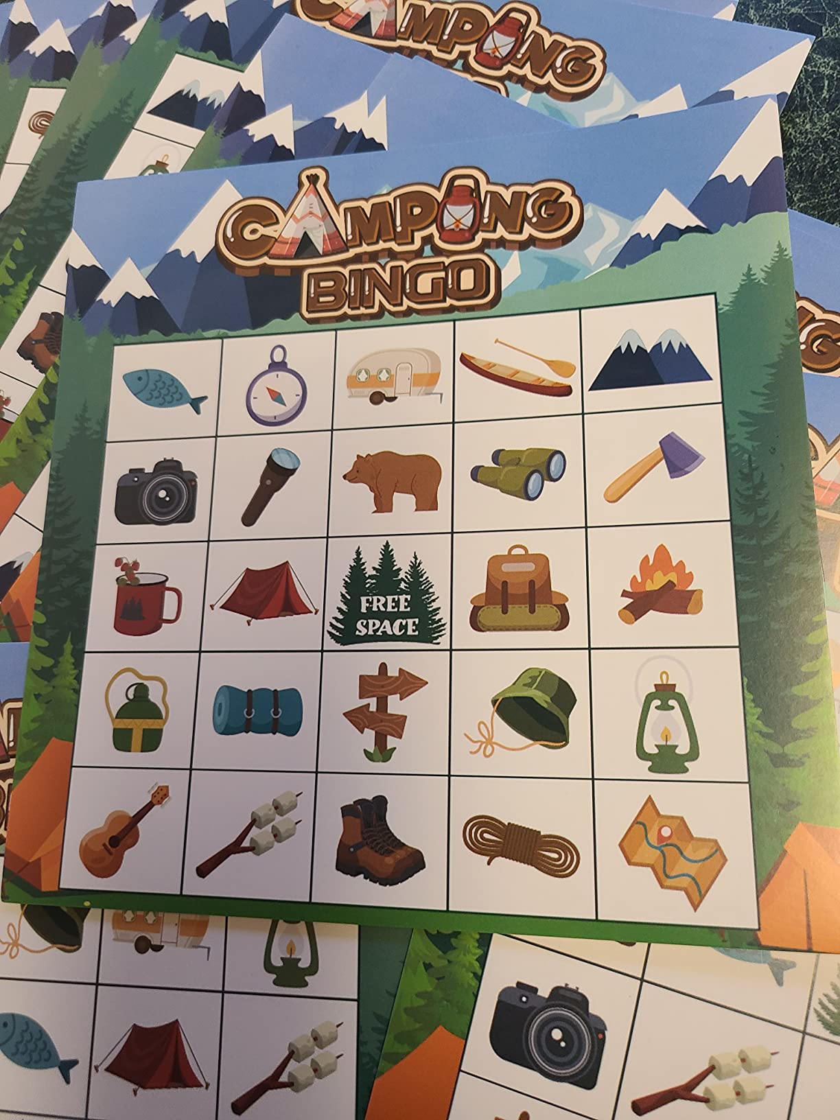 $2/mo - Finance 41Pcs Camping Bingo Game Cards for Kids - Camp ...
