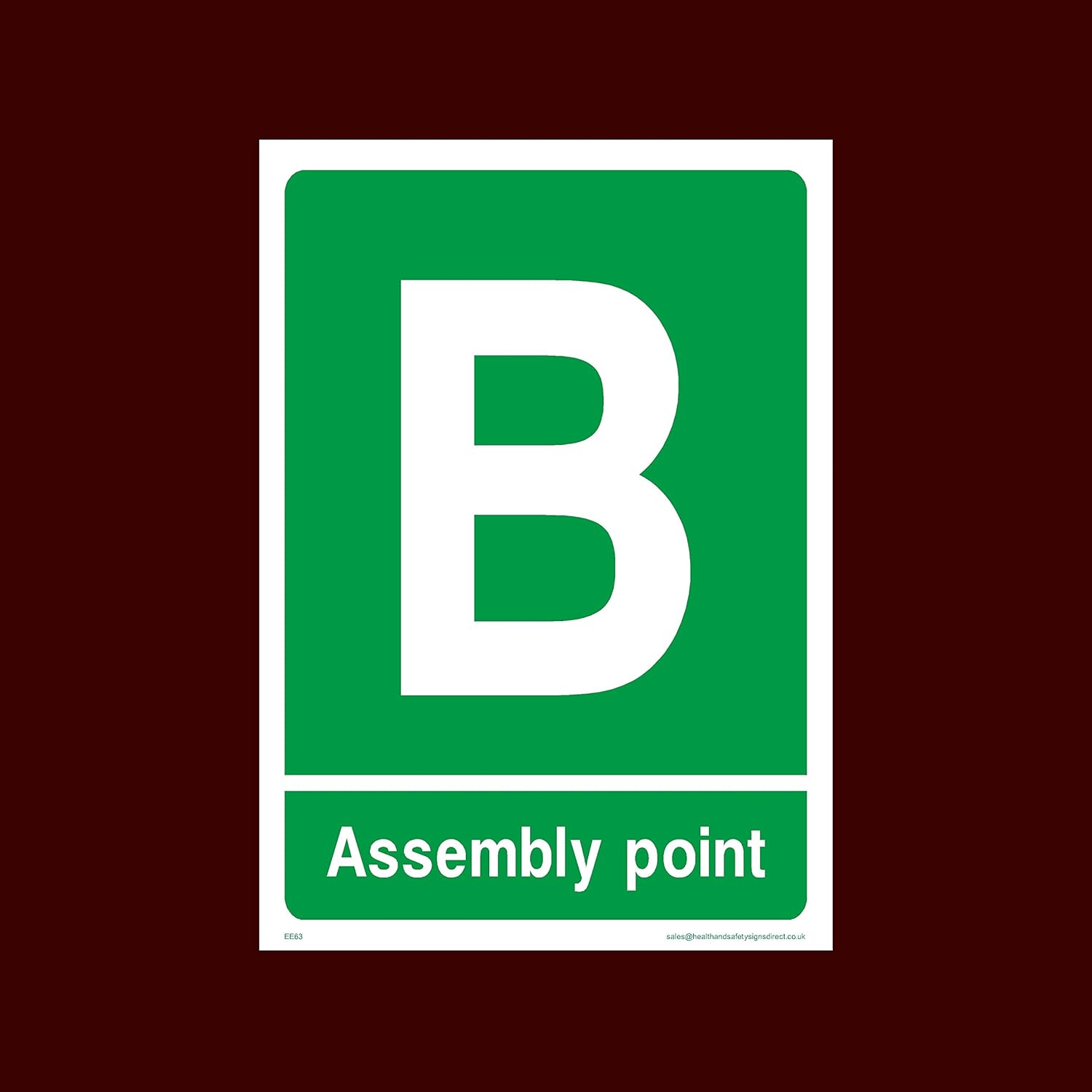 Assembly Point B Plastic Sign - Fire, Push Bar/Pad, Disabled Fire Exit ...