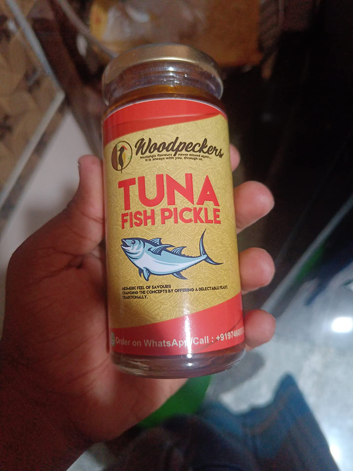Woodpeckers Premium Tuna Fish Pickle/Achaar Homemade, 250g Glass jar ...
