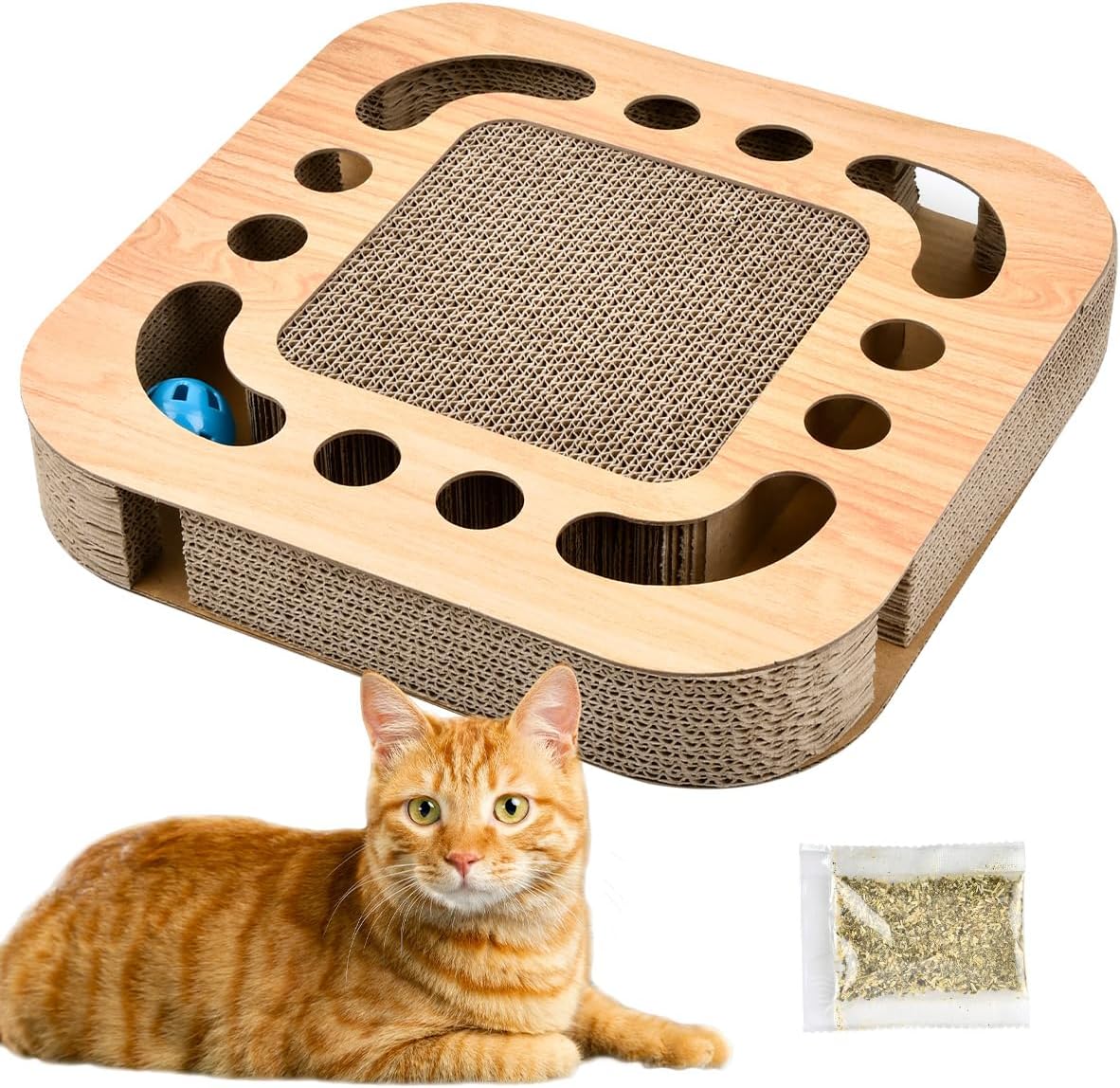Cat Scratcher Cat Scratching Board Cardboard Cat Scratchers with Bell ...