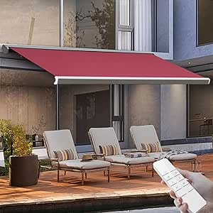 Amazon.com: WTTTTW Electric Retractable Patio Awning Outdoor Canopy w ...