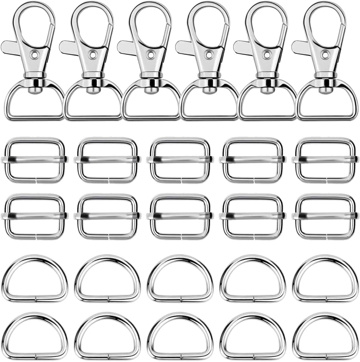 Amazon.com: 60pcs Swivel Clasps with D Rings and Slide Buckles Set ...
