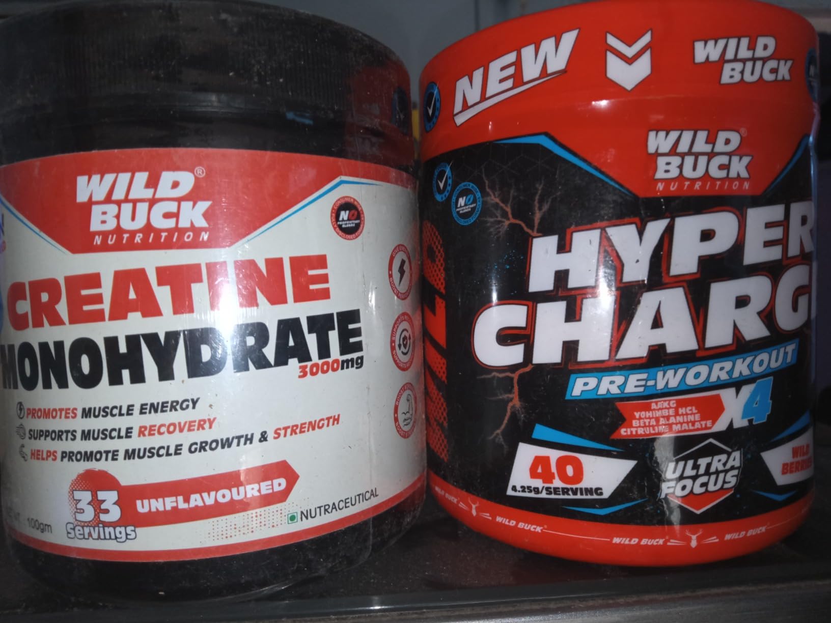 WILD BUCK Hyper Charge Pre-X4 Hardcore Pre-Workout Supplement powder ...