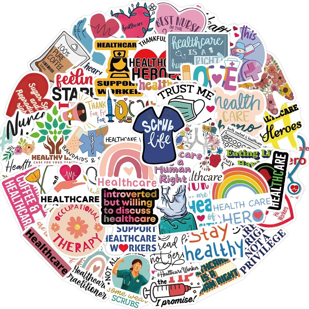 Amazon.com: 52PCS Doctor Nurse Healthcare Stickers Medical Science ...