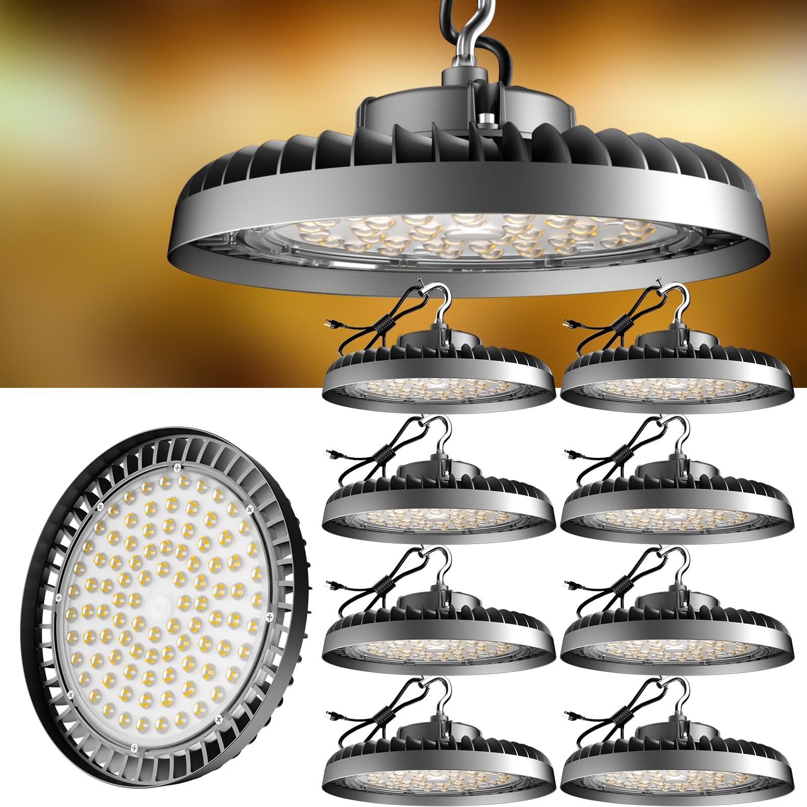 Upgrade 250W UFO LED High Bay Lights 5000K High Bay LED Lights 37500LM ...