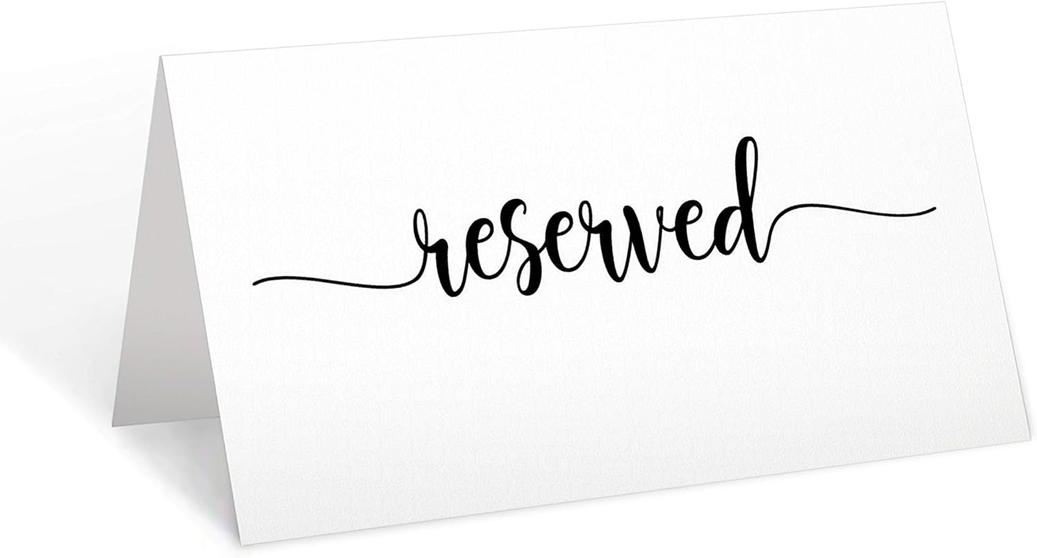 Amazon.com: 321Done Reserved Place Cards 3.5" x 2" (Set of 24) Small ...