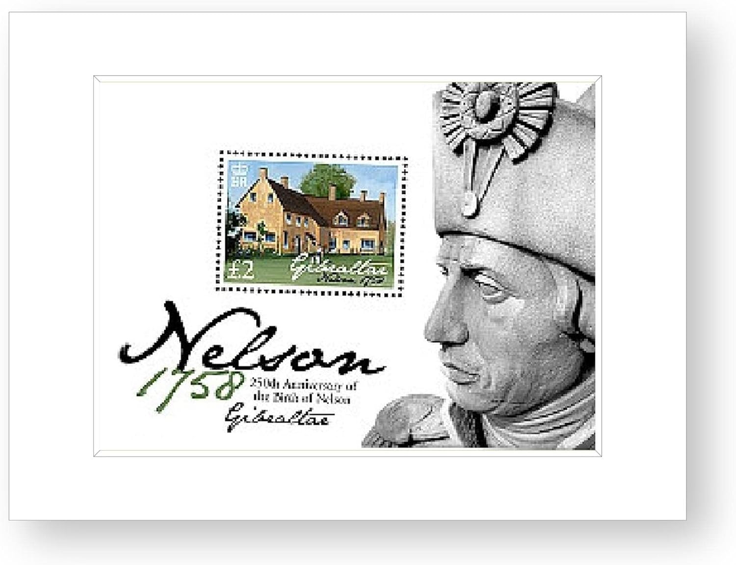 Amazon.com: Gibraltar 250TH Anniversary Birth of Nelson Souvenir Sheet ...
