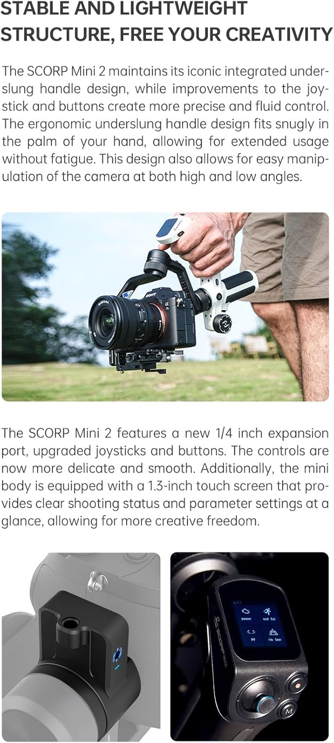 FeiyuTech SCORP-Mini 2 KIT Camera Stabilizer with AI TrackingFill Light ...
