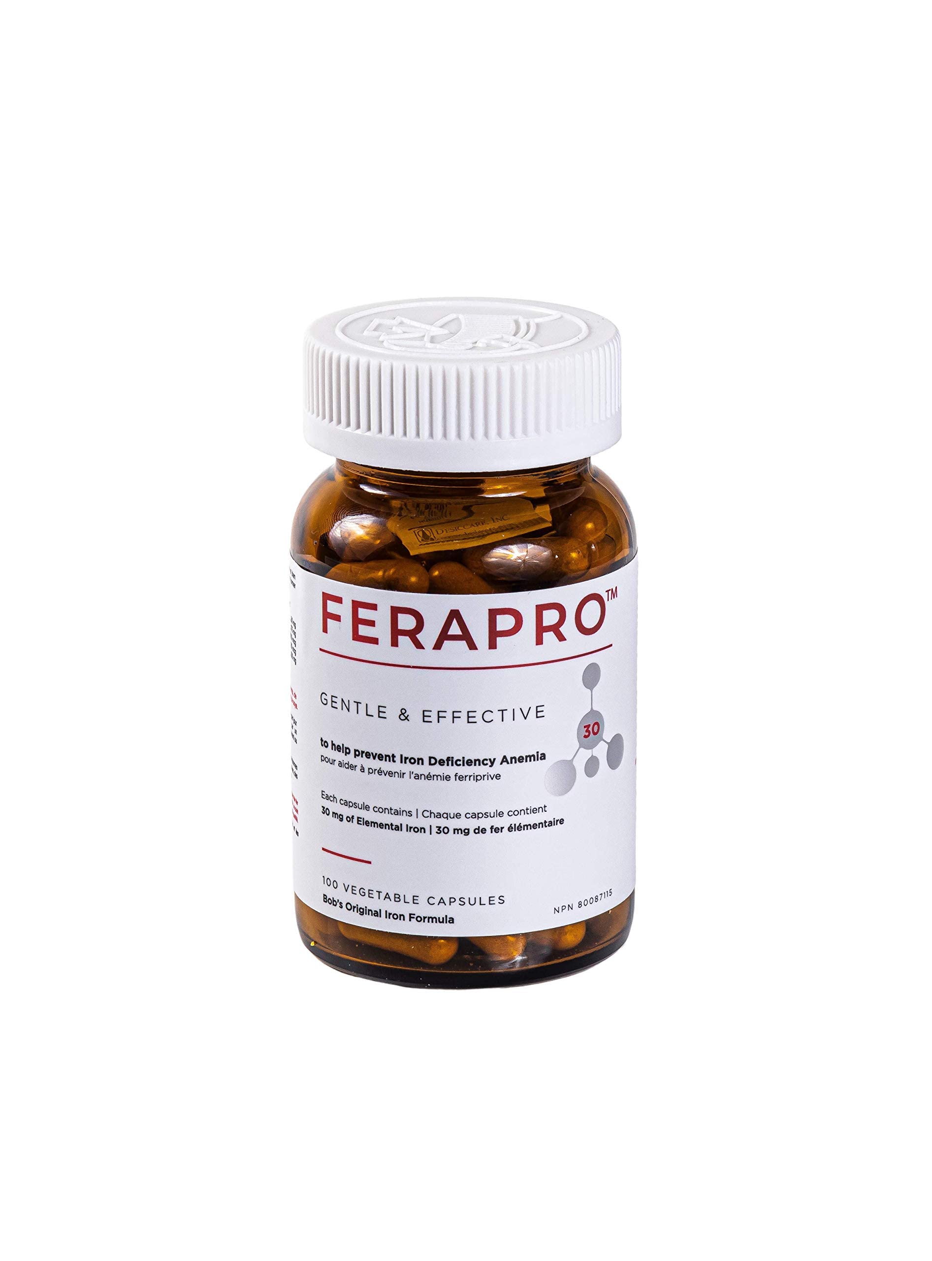 FERAPRO™ 30MG 100 CAPS | Vegan Iron Supplement | With Vitamin C 175mg ...