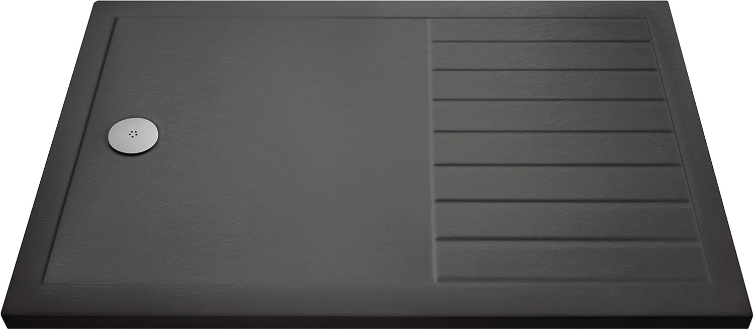 Premium Walk-in Shower Tray 1600mm x 800mm - Slate Grey : Amazon.co.uk ...