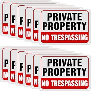 Amazon.com : LEIFIDE 12 Pcs No Trespassing Signs Private Property Metal Reflective Aluminum No ...