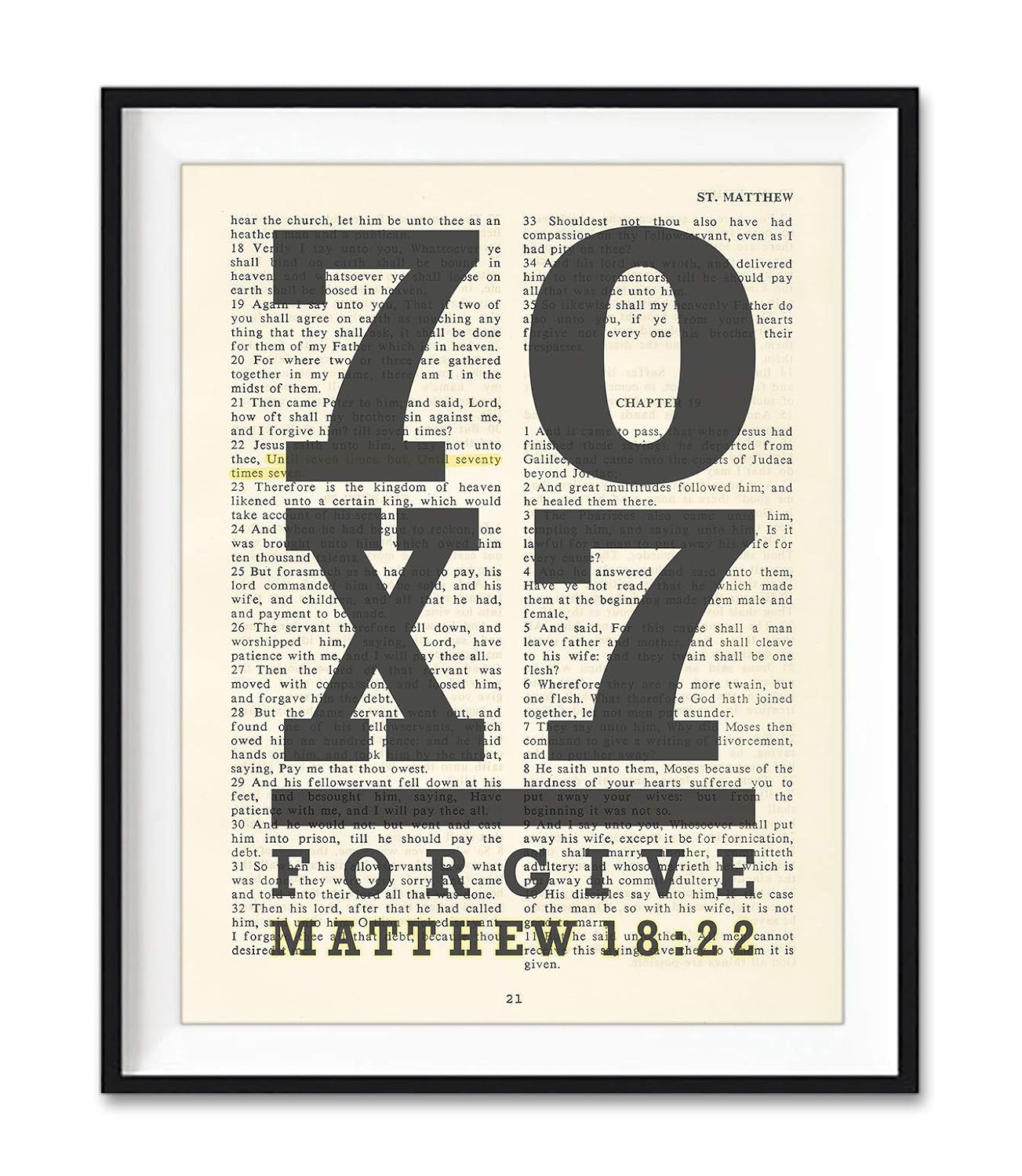 Amazon.com: Vintage Bible Verse Scripture - Forgive 70 x 7 Seventy ...